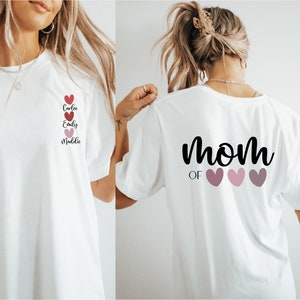 Custom Mom Heart T-shirt: Personalized Kids Names Shirt - Etsy