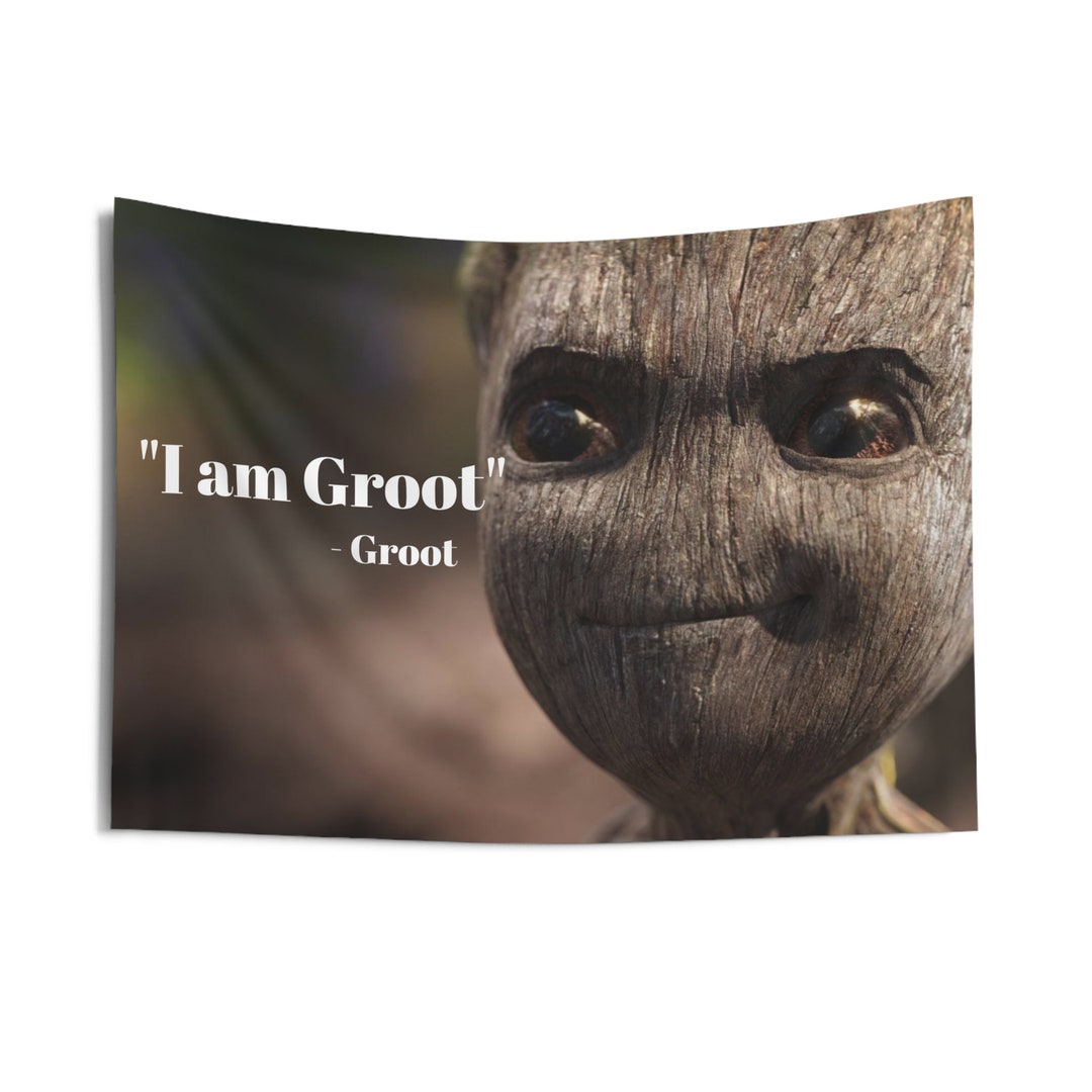 I Am Groot Wall Flag for College Funny Flag Dorm Flag Groot Guardians ...