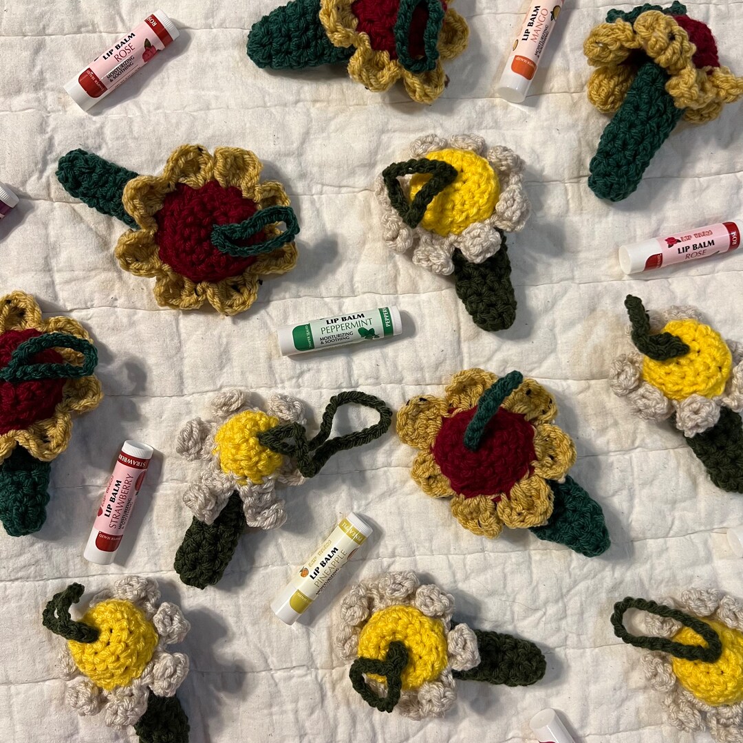 Flower Lip Balm Holder | Plush Toy Desk Stocking Stuffer Christmas ...