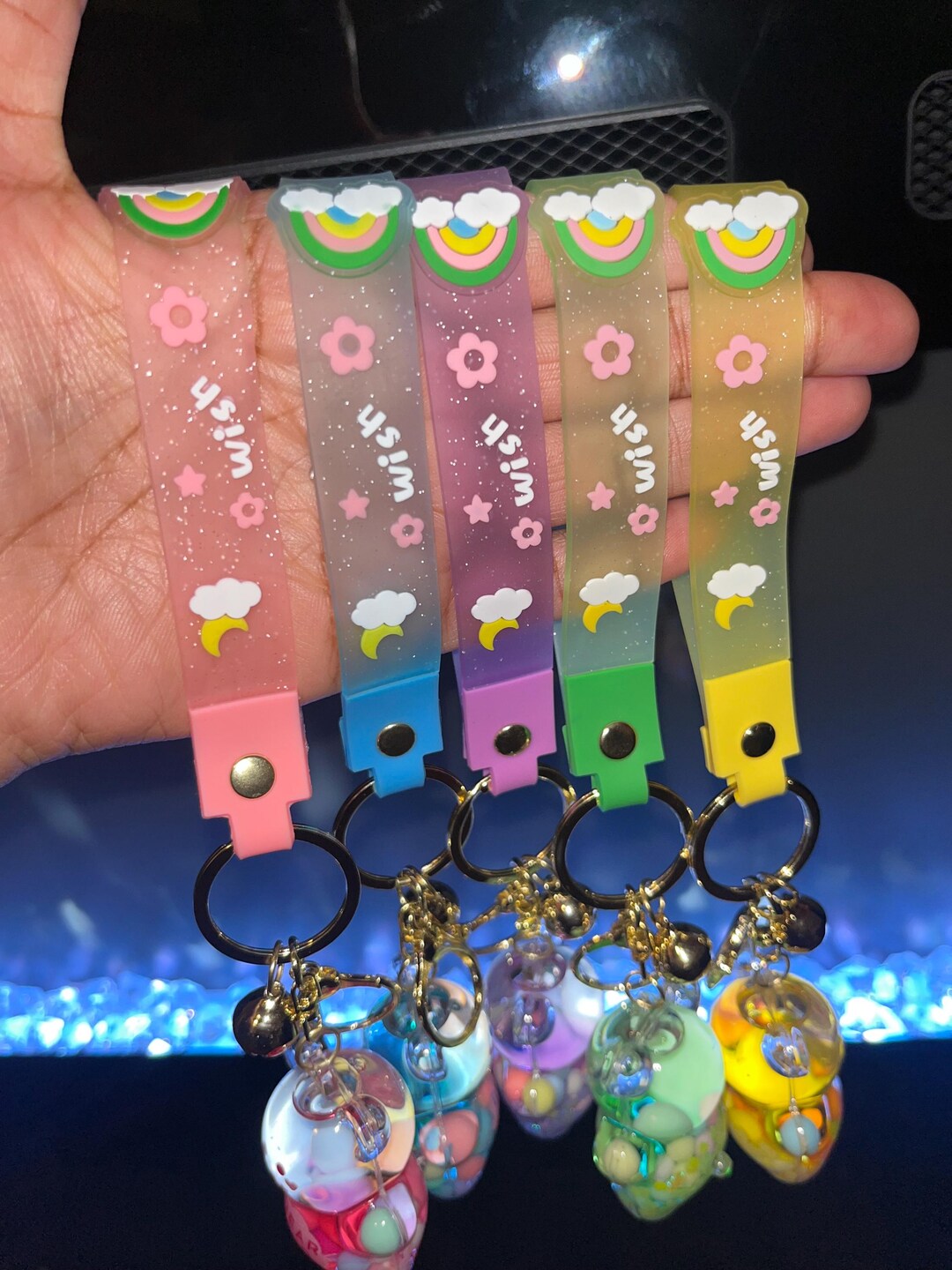 Bear Keychain, Oil, Liquid Keychain, Kawaii Keychain Bear Liquid ...