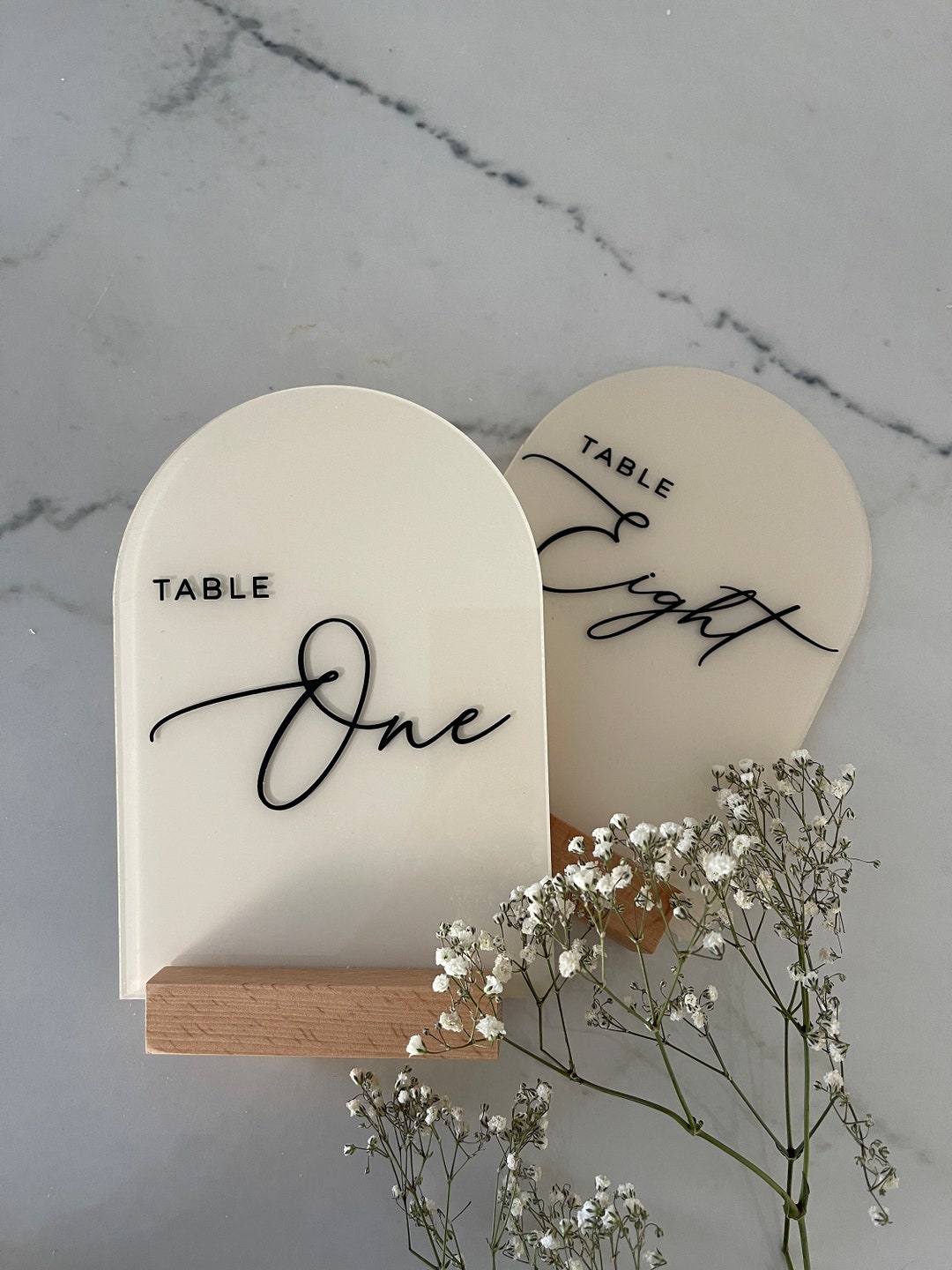 Wedding Modern Arch Acrylic Table Numbers With Stand Included 5x7 - Etsy
