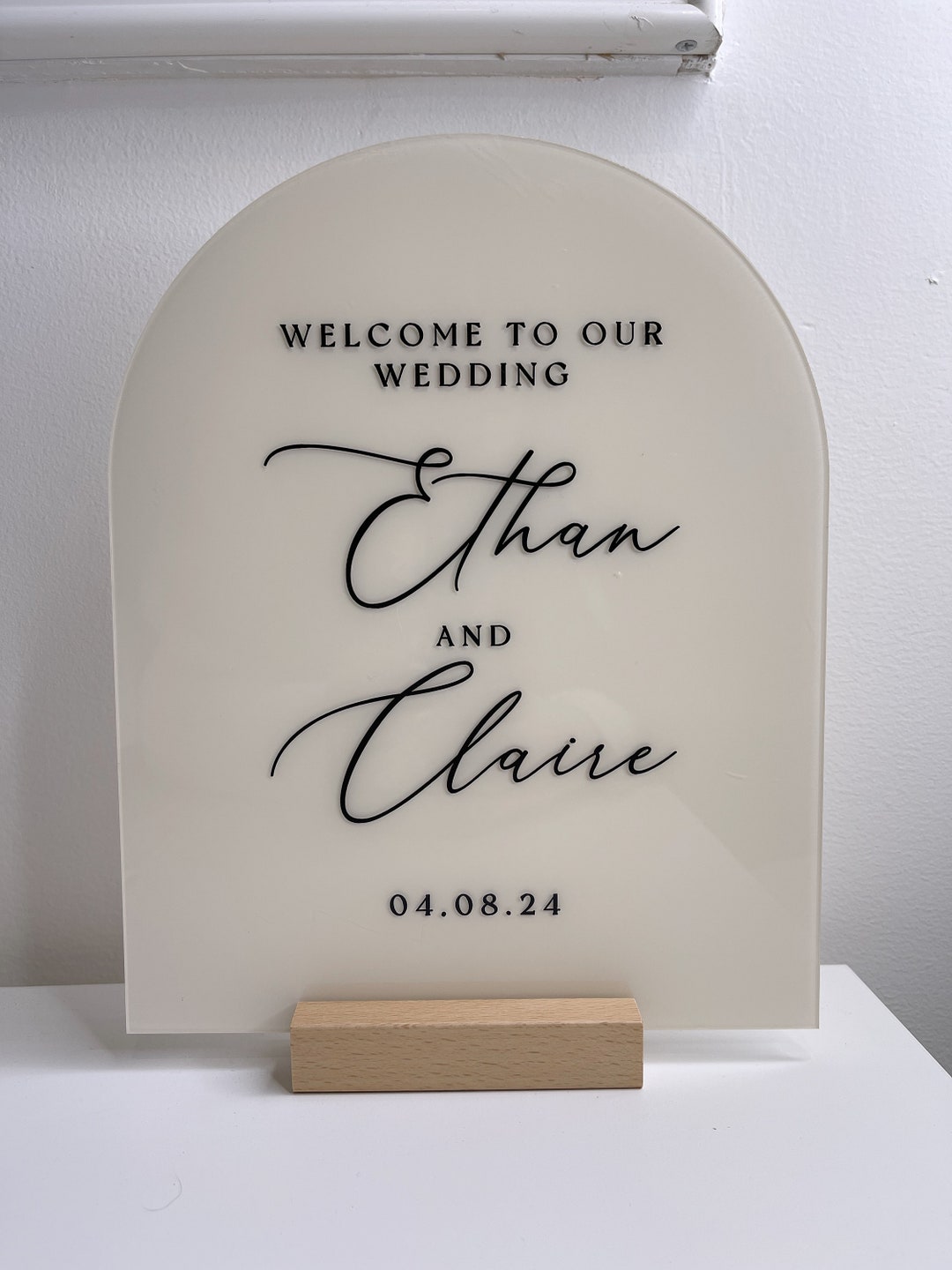 Acrylic Welcome Sign, Arch Welcome Sign, Wedding Welcome Sign, Modern ...