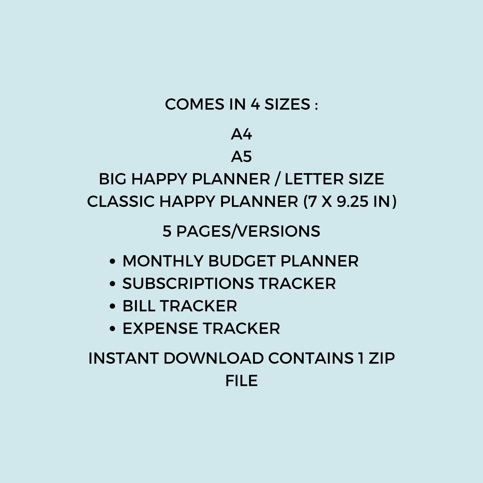 Subscription Tracker Printable Monthly Budget Planner Expense Tracker ...