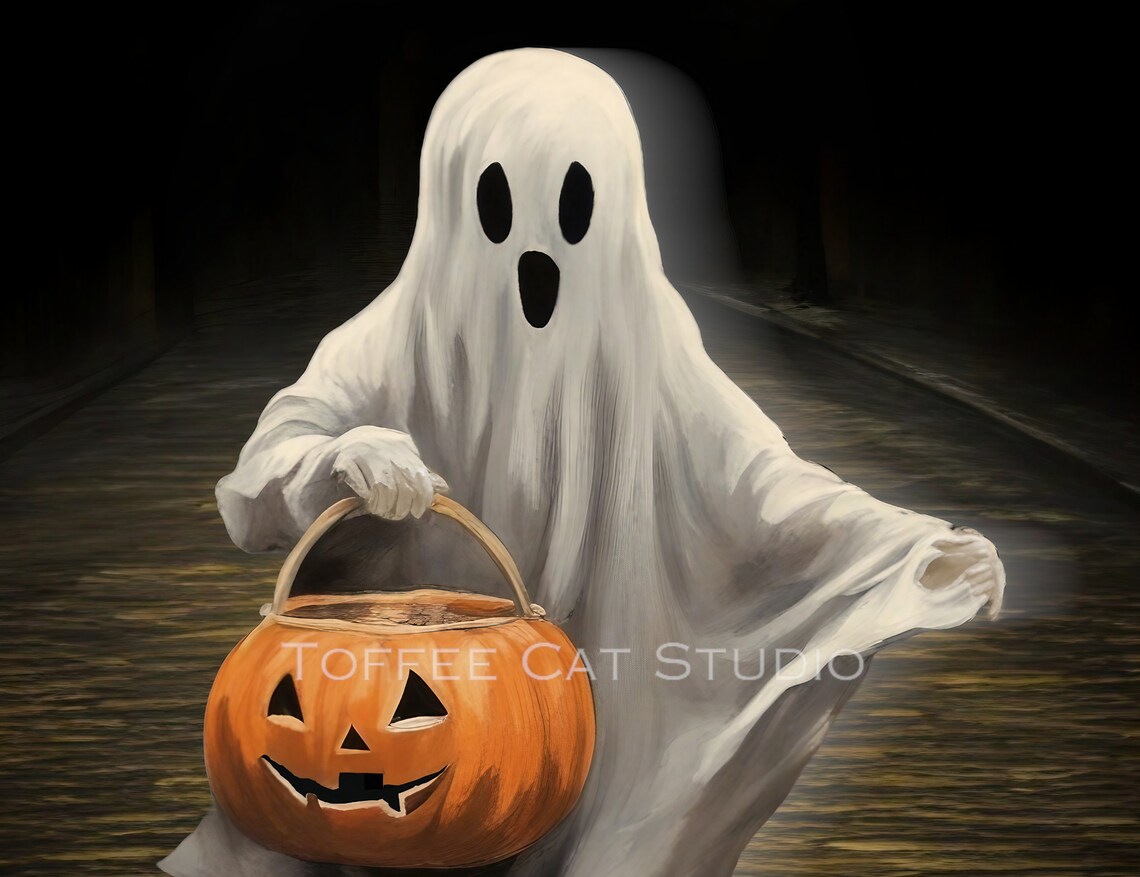 Halloween Trick or Treat Ghost Printable | Vintage Trick or Treating ...