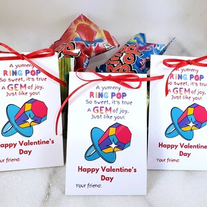 Ring Pop Valentine Printable | Ring Pop Treat Tag | Kids Valentine ...