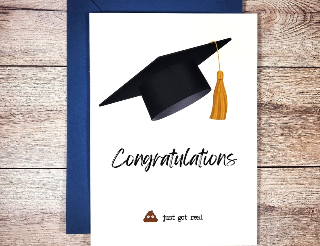 Sh*t Just Got Real Funny Graduation Card Printable | Snarky Graduation ...