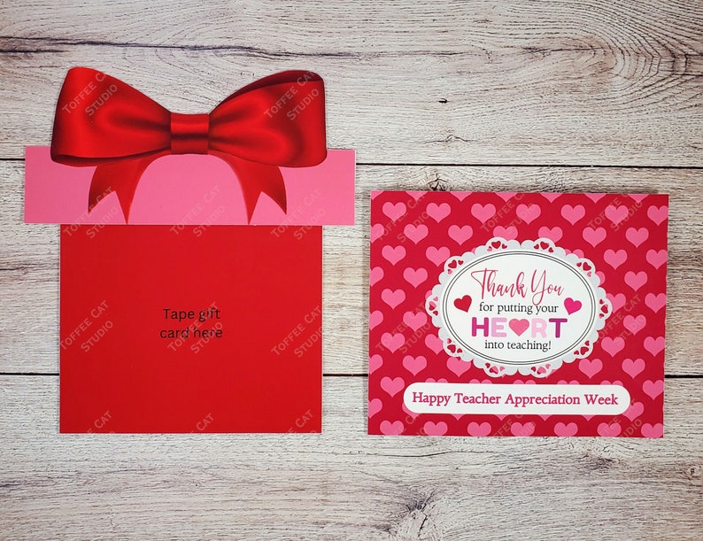 Pink Teacher Appreciation Gift Card Holder Printable | Teacher ...