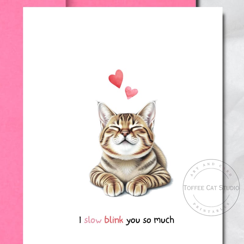 Cat Love Card - Etsy