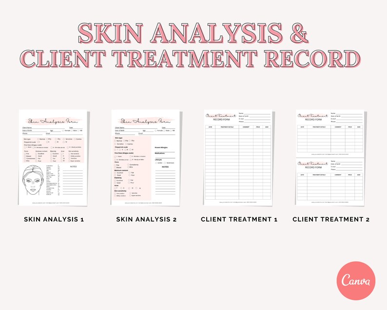 Editable Esthetician Templates - Facial Treatment Form, Printable ...