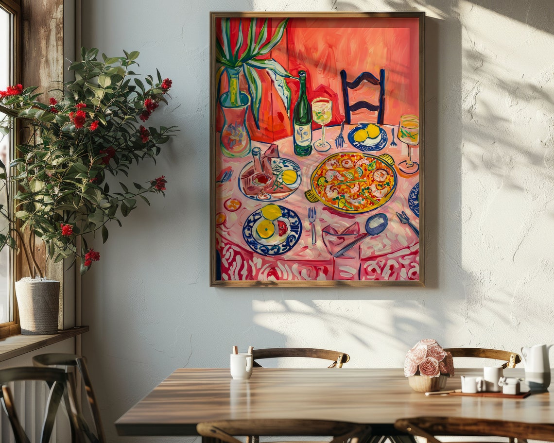 Spanish Feast With Paella Tapas and Wine, Food and Drink Inspired ...