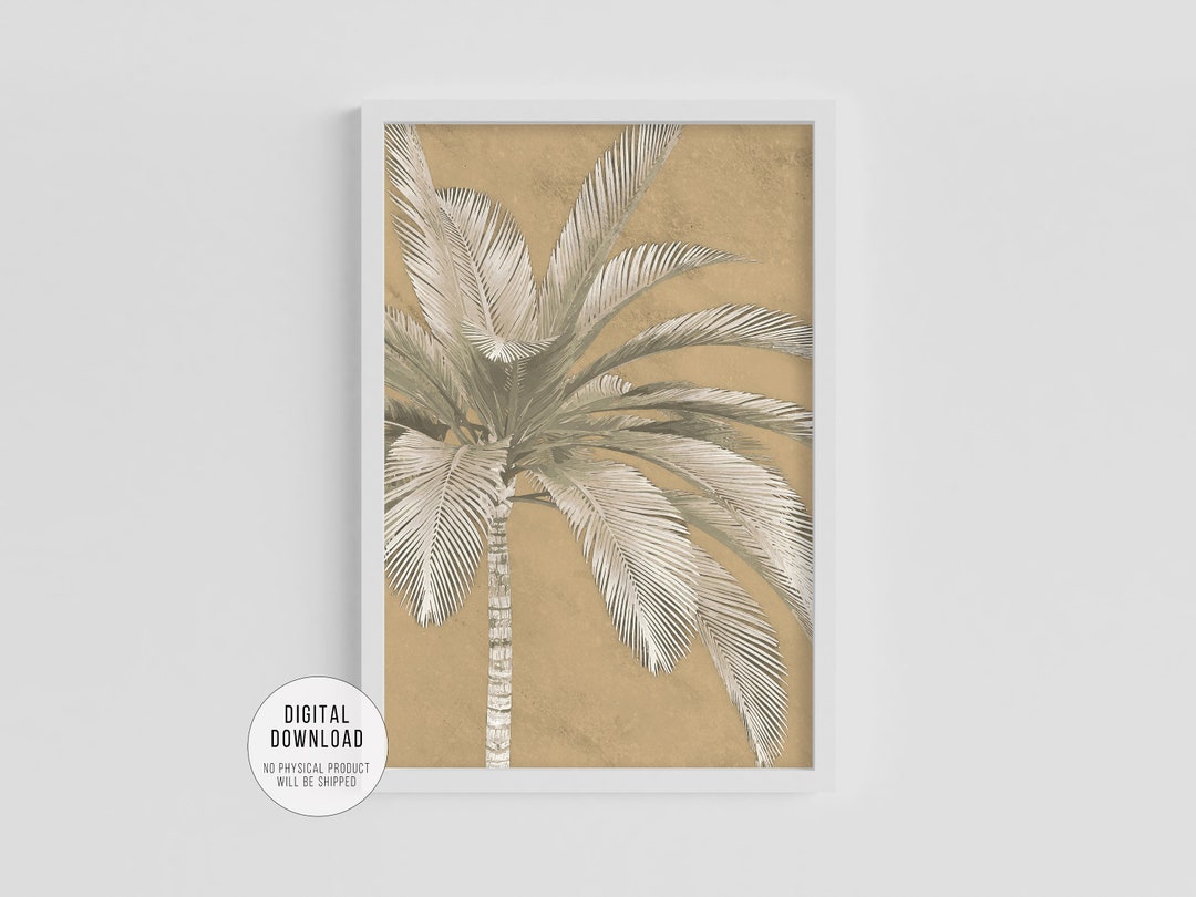 Neutral Palm Tree Wall Art, Coastal House Decor, Beachy Vibes, Palm ...