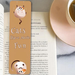 Cute Cats Printable Bookmarks, Set of 5, 2x7 Inches, Cat Lovers Gift ...