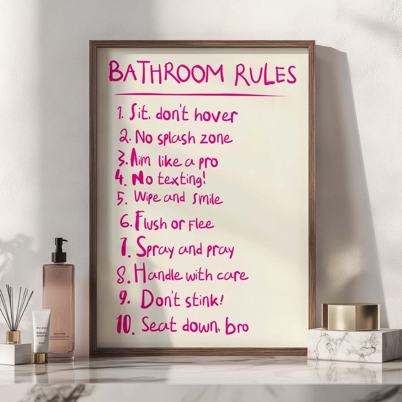 Bathroom Rules - Etsy