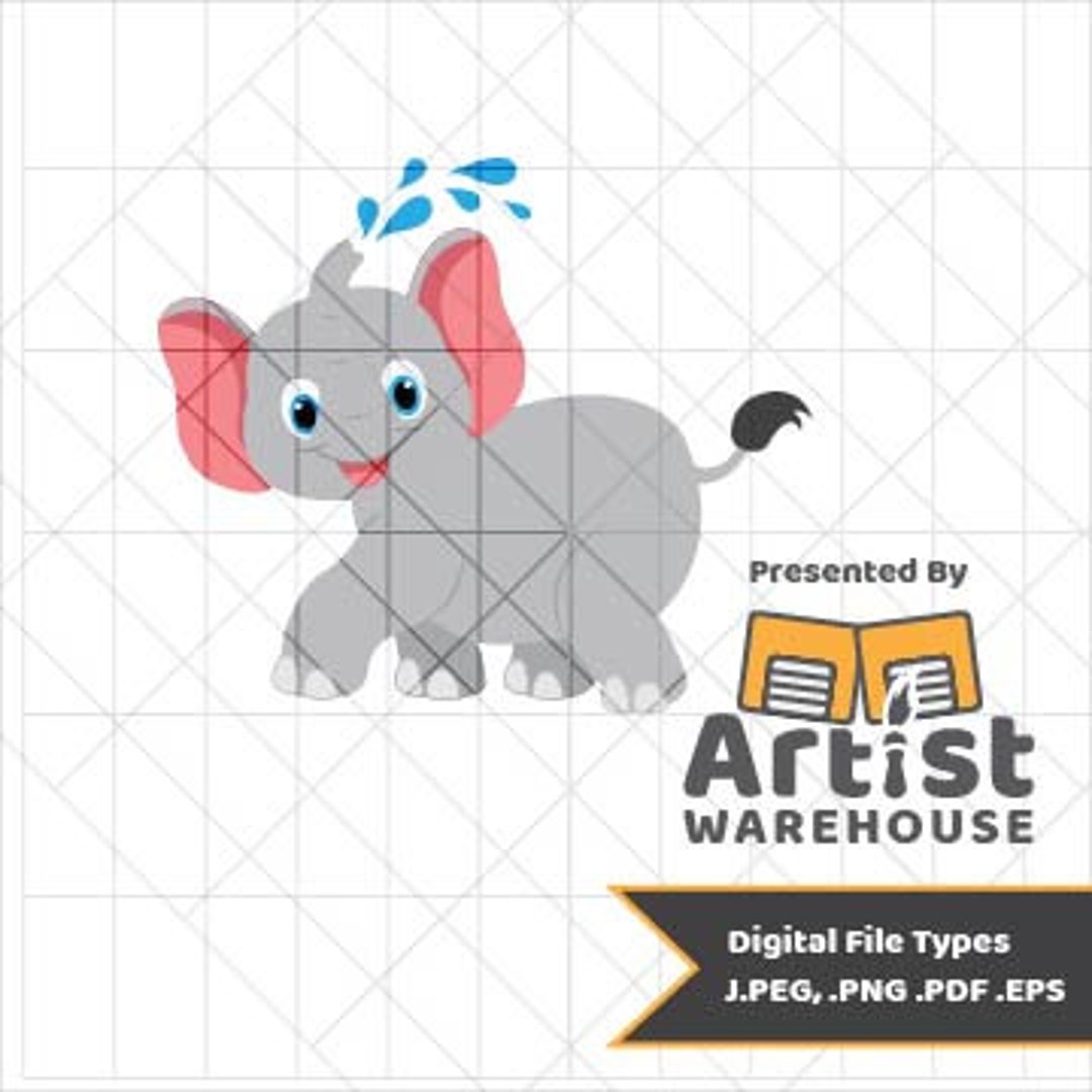 Animals Clipart, Baby Elephant Clipart, Nursery Wall Art, Digital ...