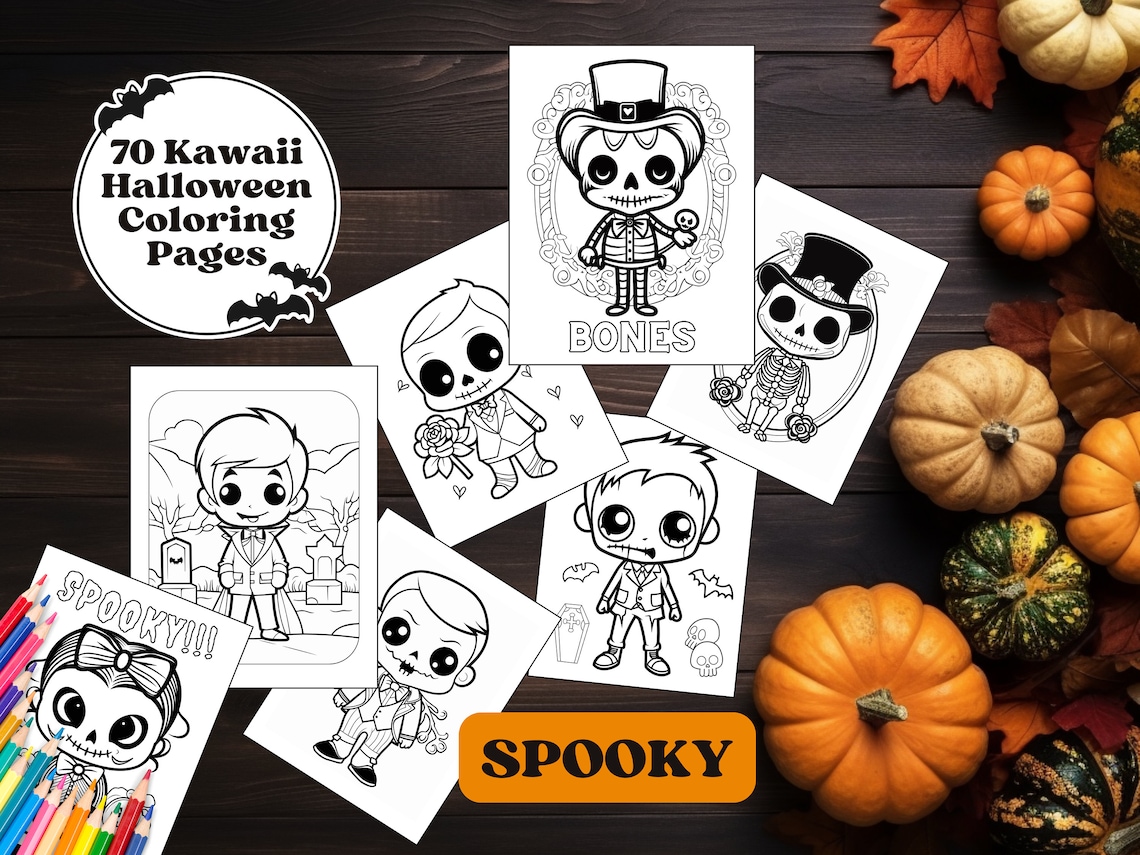 70 Kawaii Halloween Coloring Pages | Cute Kawaii | Kids Coloring Book ...