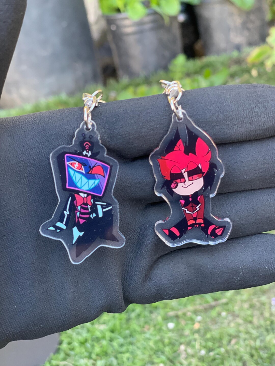 Alastor and Vox Acrylic Keychain Hazbin Hotel Inspired Merchandise - Etsy