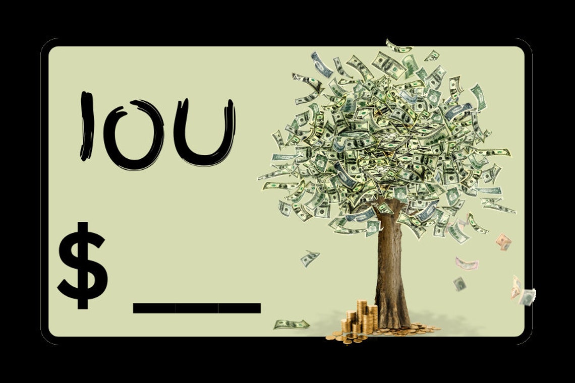 IOU Slip, Cash Stuffing, Cute IOU Slip and Magnetic Bookmark - Etsy