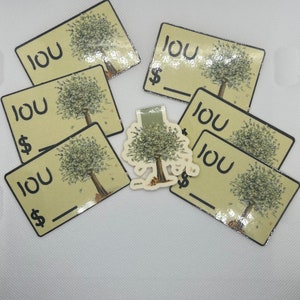 IOU Slip, Cash Stuffing, Cute IOU Slip and Magnetic Bookmark - Etsy