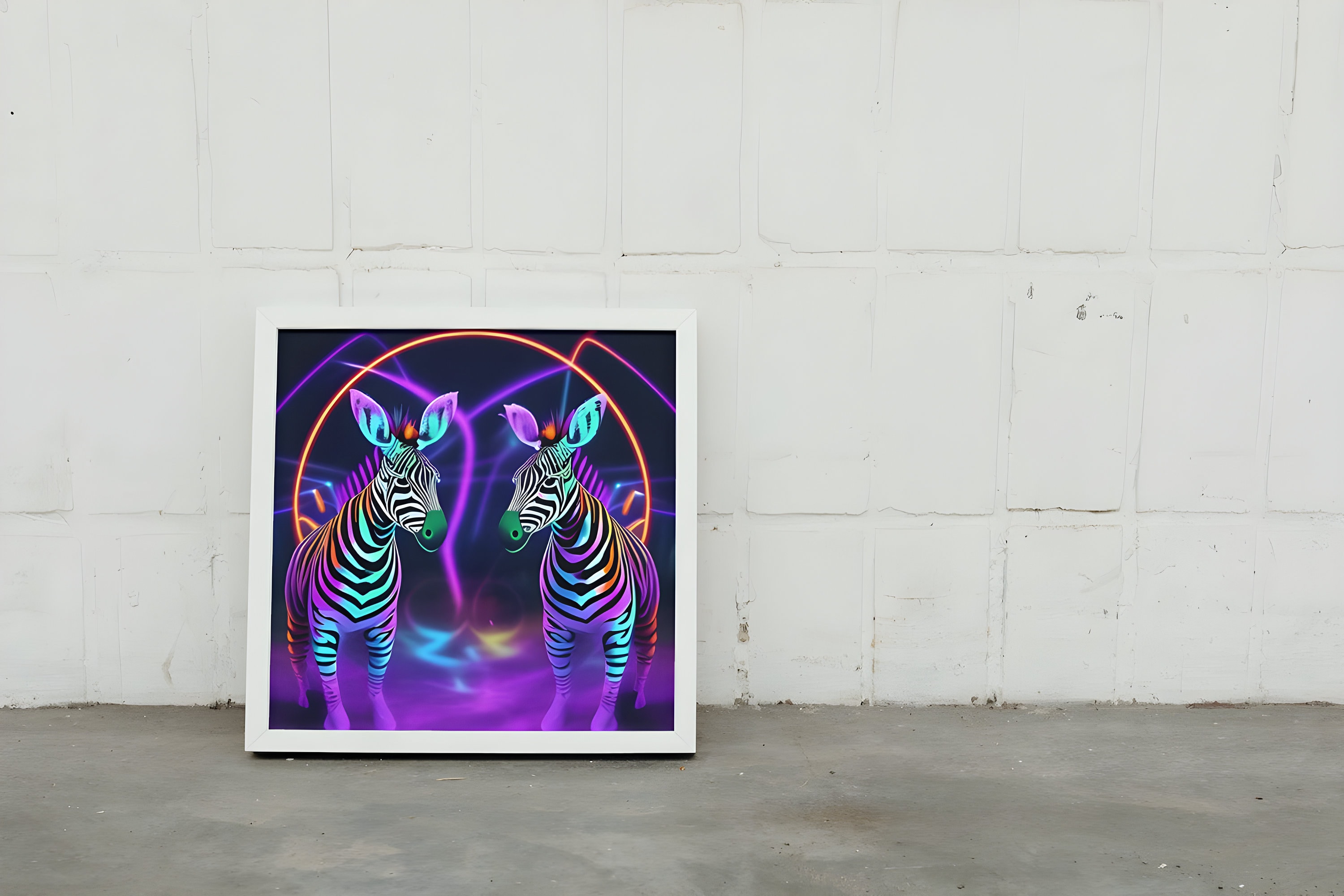 Zebra Wall Art: Neon Zebra Poster Maximalist Wall Art - Etsy