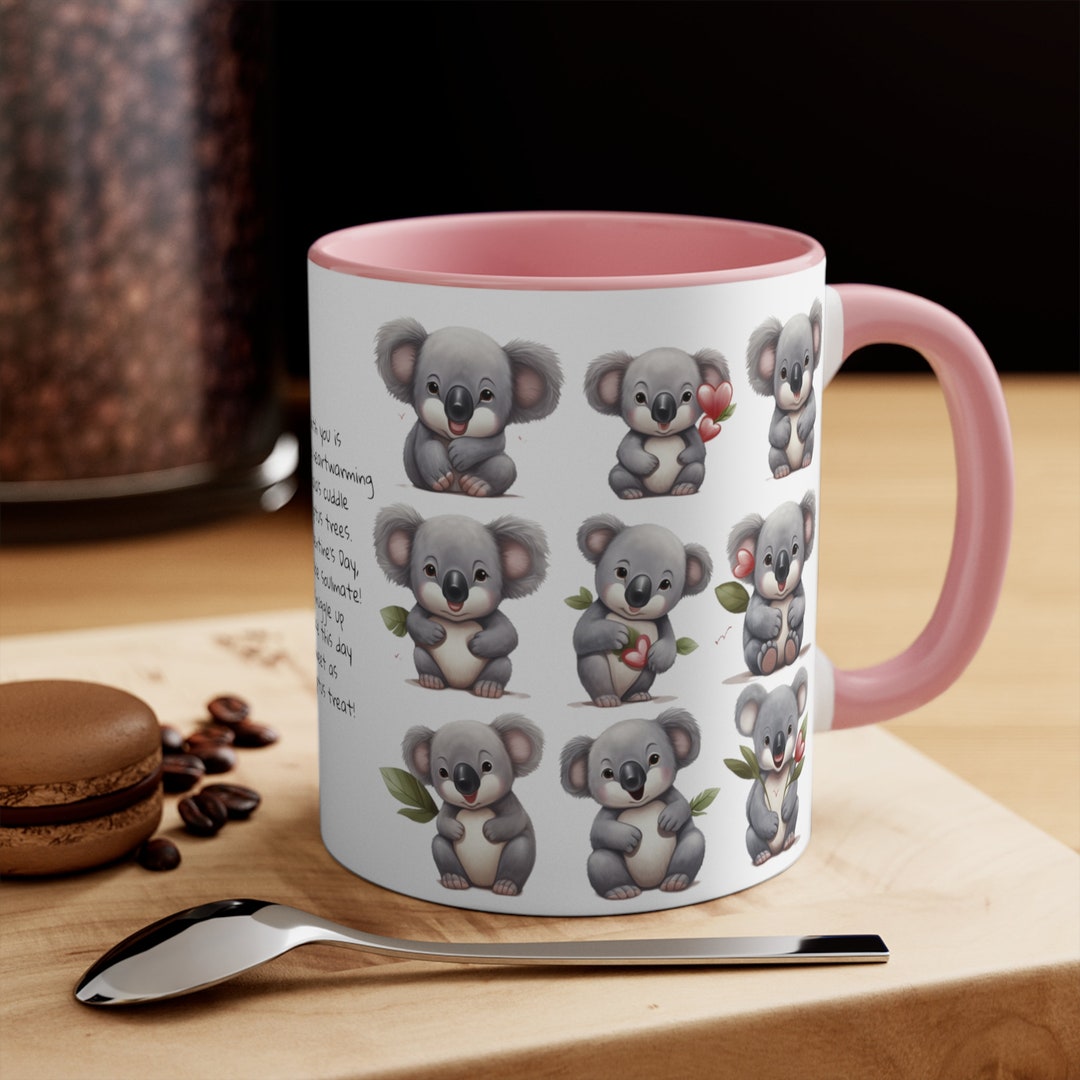 Valentine's Day Gift: Cute Koala Faces Pottery Mug Perfect Coffee Lover ...