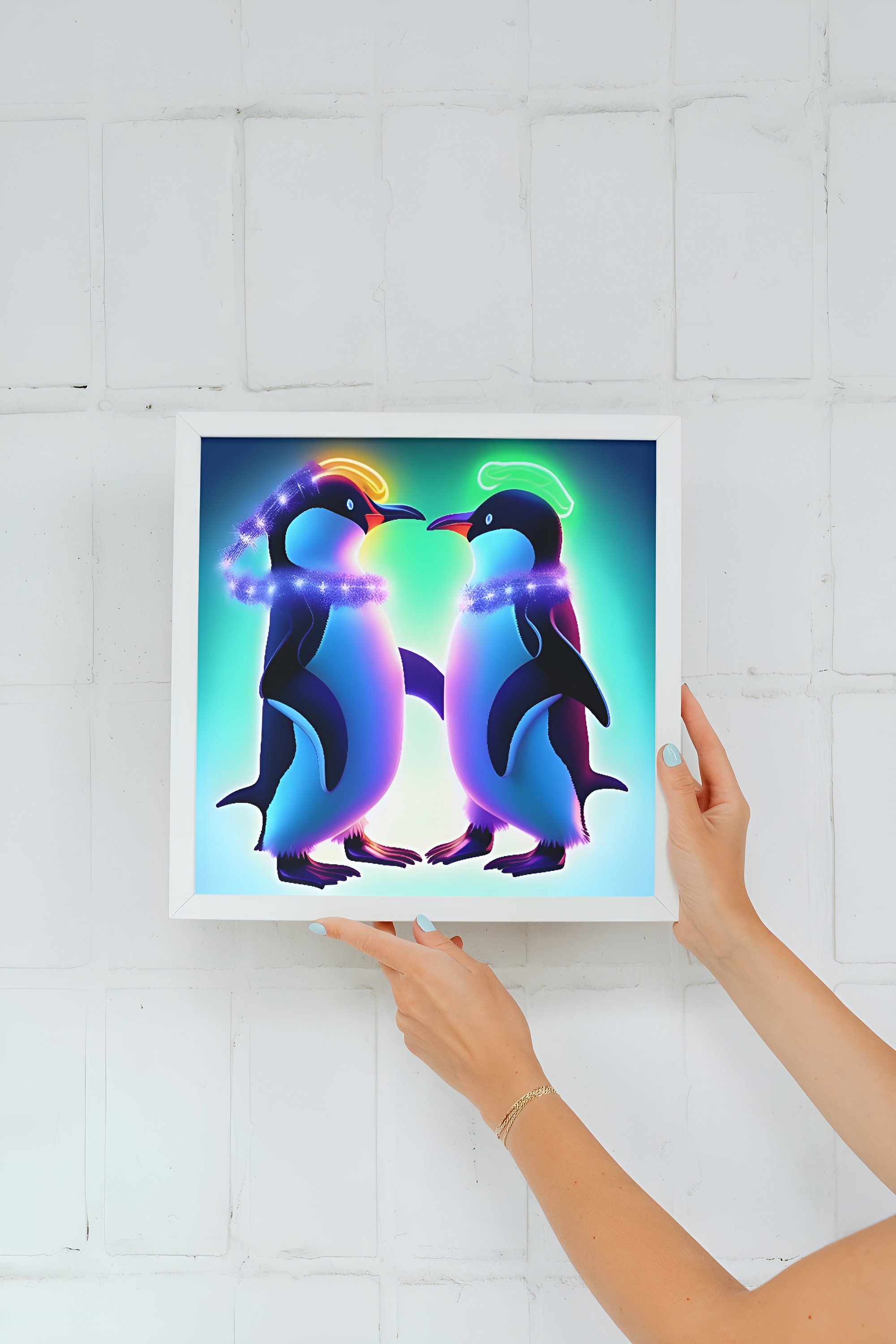 Neon Penguin Party: Fall Wall Decor & Gift - Etsy