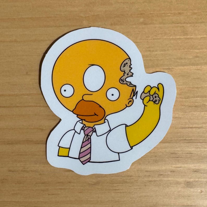 Simpsons Treehouse of Horror Donut Head Homer Strong Vinyl Sticker ...