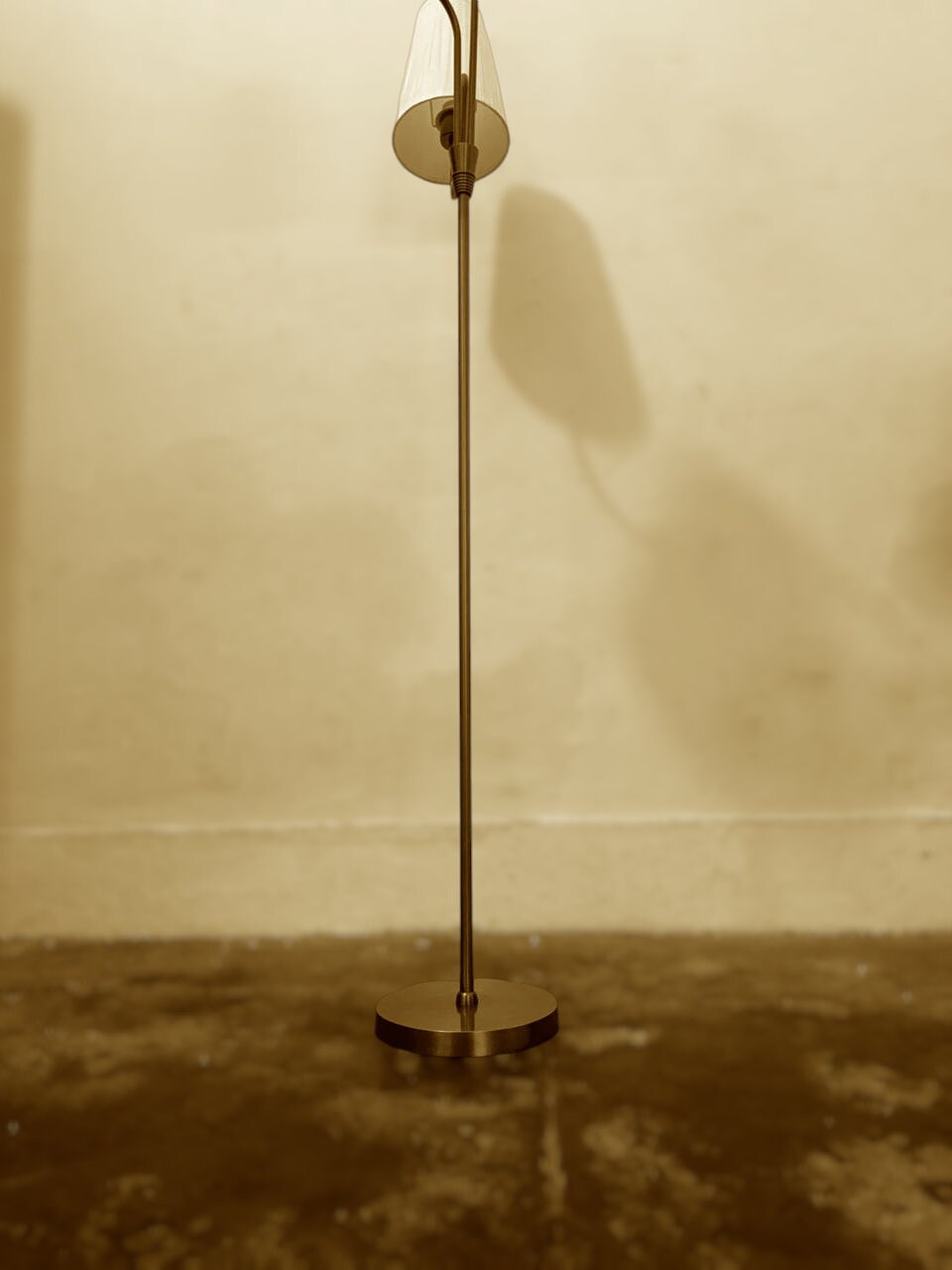 Brass Floor Sconce, Long Pleated Shade Lamp, Bedside Lighting, Living ...