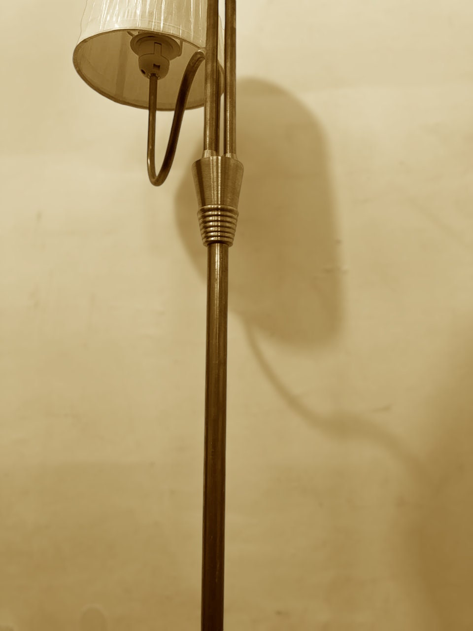 Brass Floor Sconce, Long Pleated Shade Lamp, Bedside Lighting, Living ...