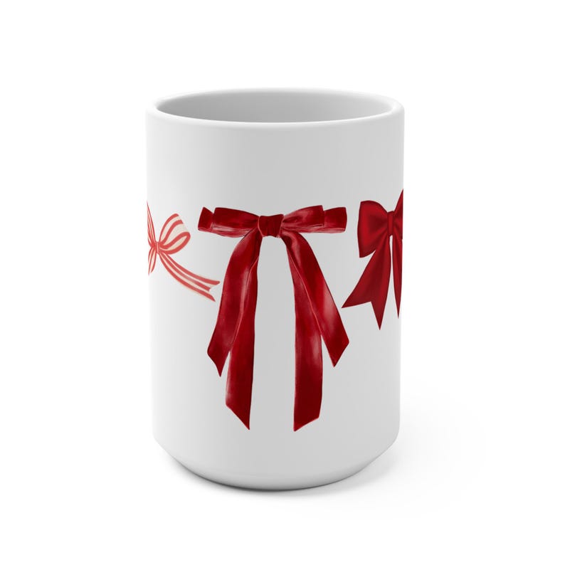 Coquette Bow Mug - 15oz Red Ceramic Cup, Perfect Gift for Bow Lovers ...