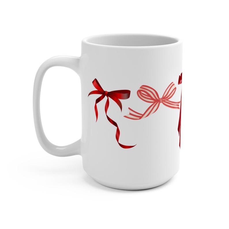 Coquette Bow Mug - 15oz Red Ceramic Cup, Perfect Gift for Bow Lovers ...