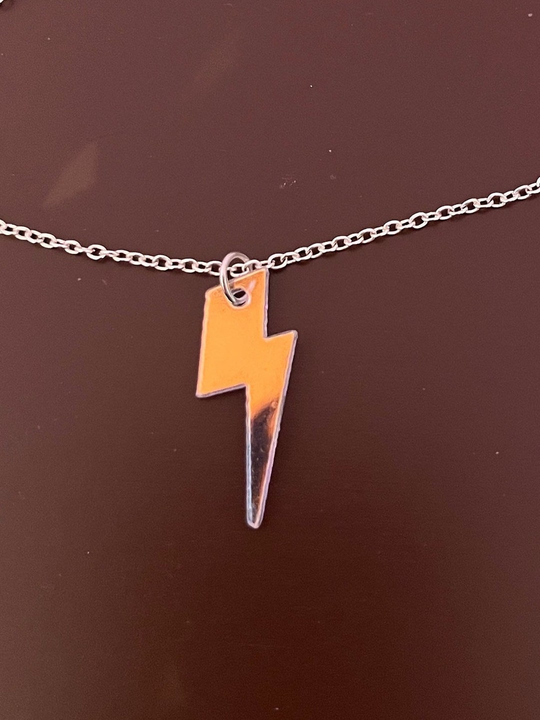 Lightning Bolts -iridescent Lighting Bolt Pendant on a 16 Inch Silver ...