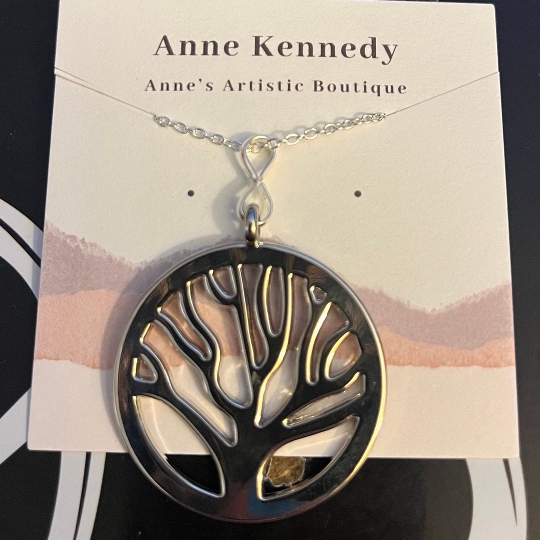 Family Tree Silver - 16 Inch Silver Necklace With a Silver Family Tree ...