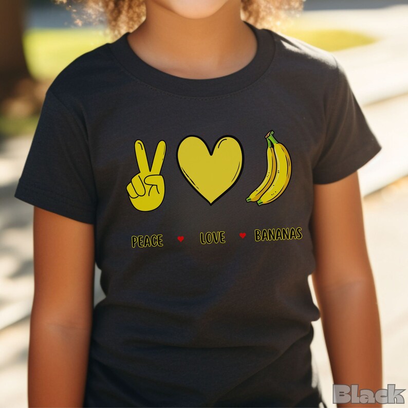 Adorable Banana Themed Peace Love Bananas Shirt for Infants Toddlers ...