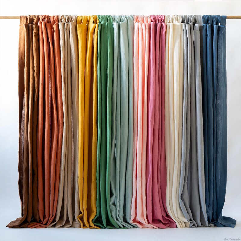 Muslin Curtains - Etsy