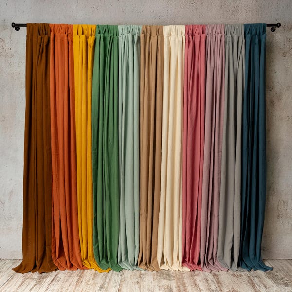 Muslin Curtains - Etsy