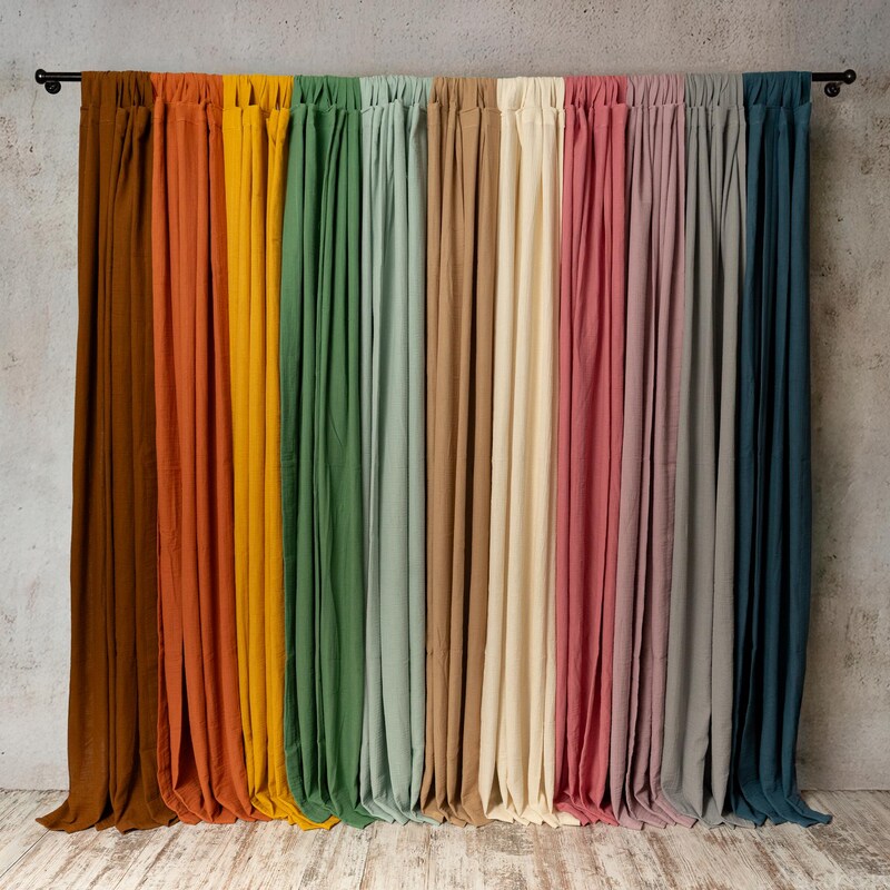 Muslin Curtains - Etsy