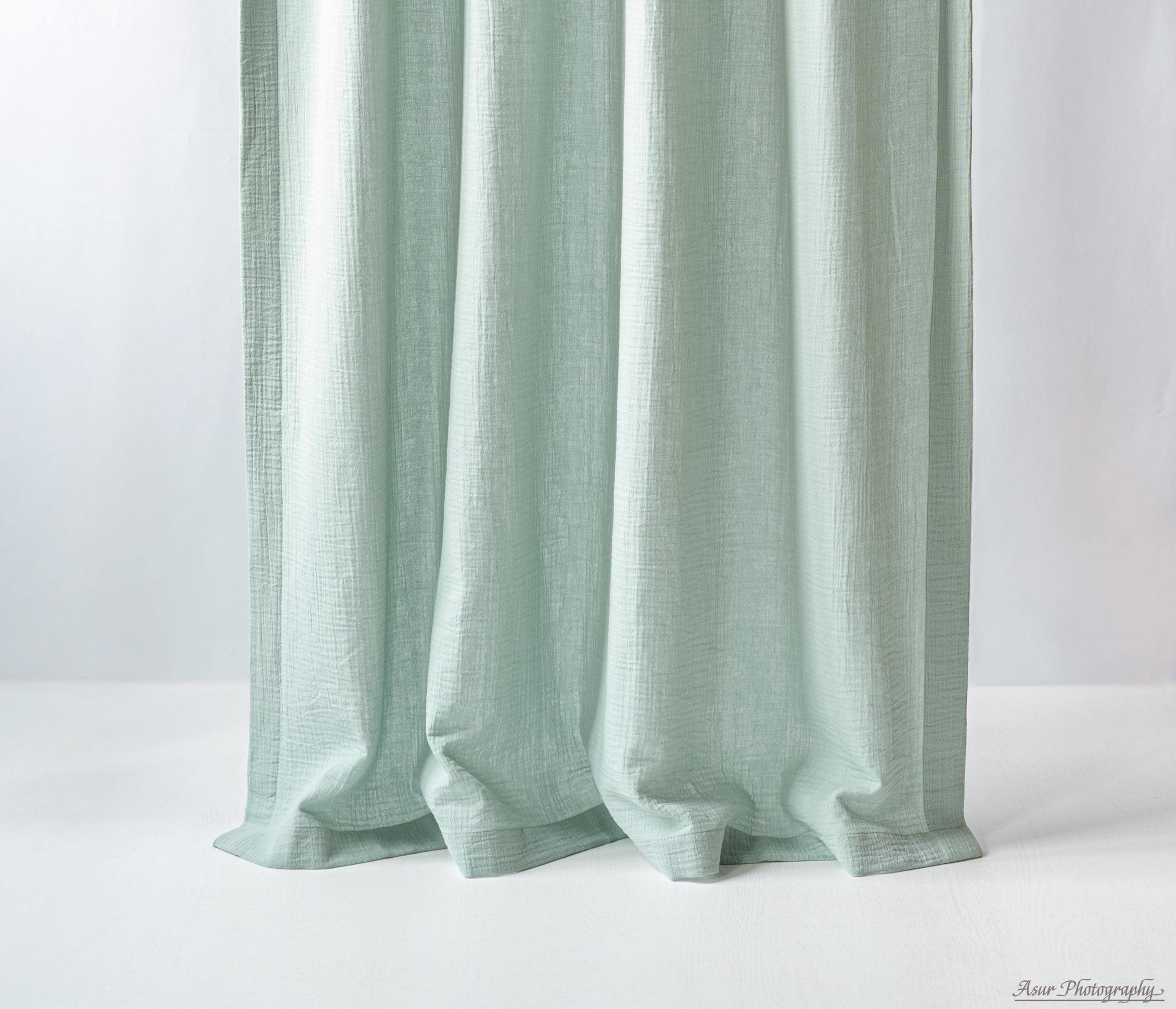 Blue Green Muslin Fabric Sample: Organic Cotton (1/2 Yard) - Etsy