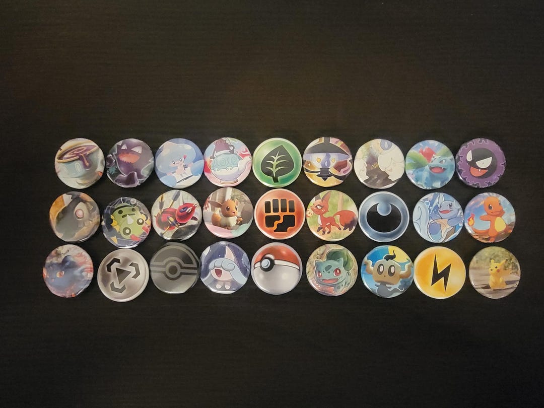 10 Hand Made Pokemon Pins and Buttons. - Etsy