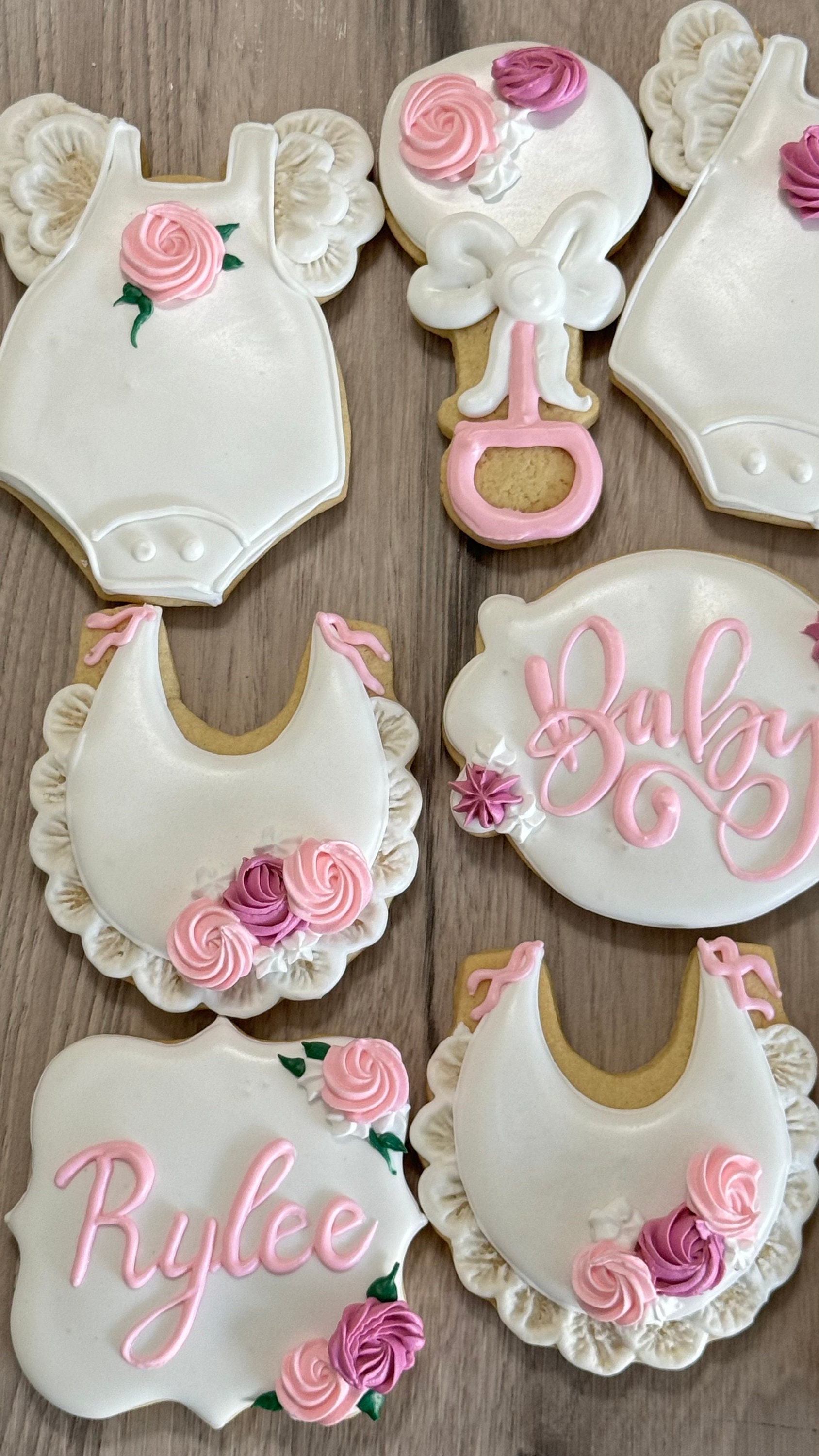 Elegant Baby Shower Themed Decorated Sugar Cookies - One Dozen -12 ...