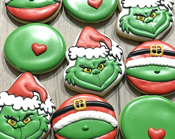 Grinch Cookies 1 Dozen - Etsy