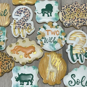 Two Wild Birthday Sugar Cookies - Set of 12 Untamed Delights - Etsy