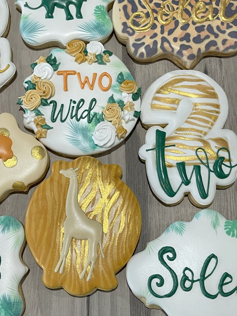 Two Wild Birthday Sugar Cookies - Set of 12 Untamed Delights - Etsy
