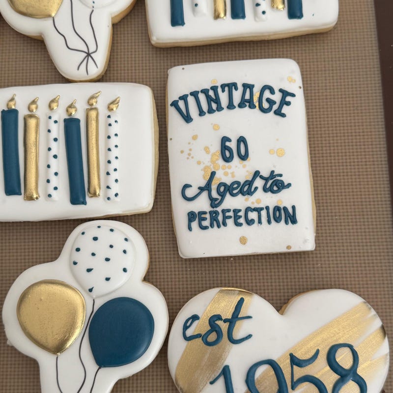 60th Birthday Cookies - Etsy