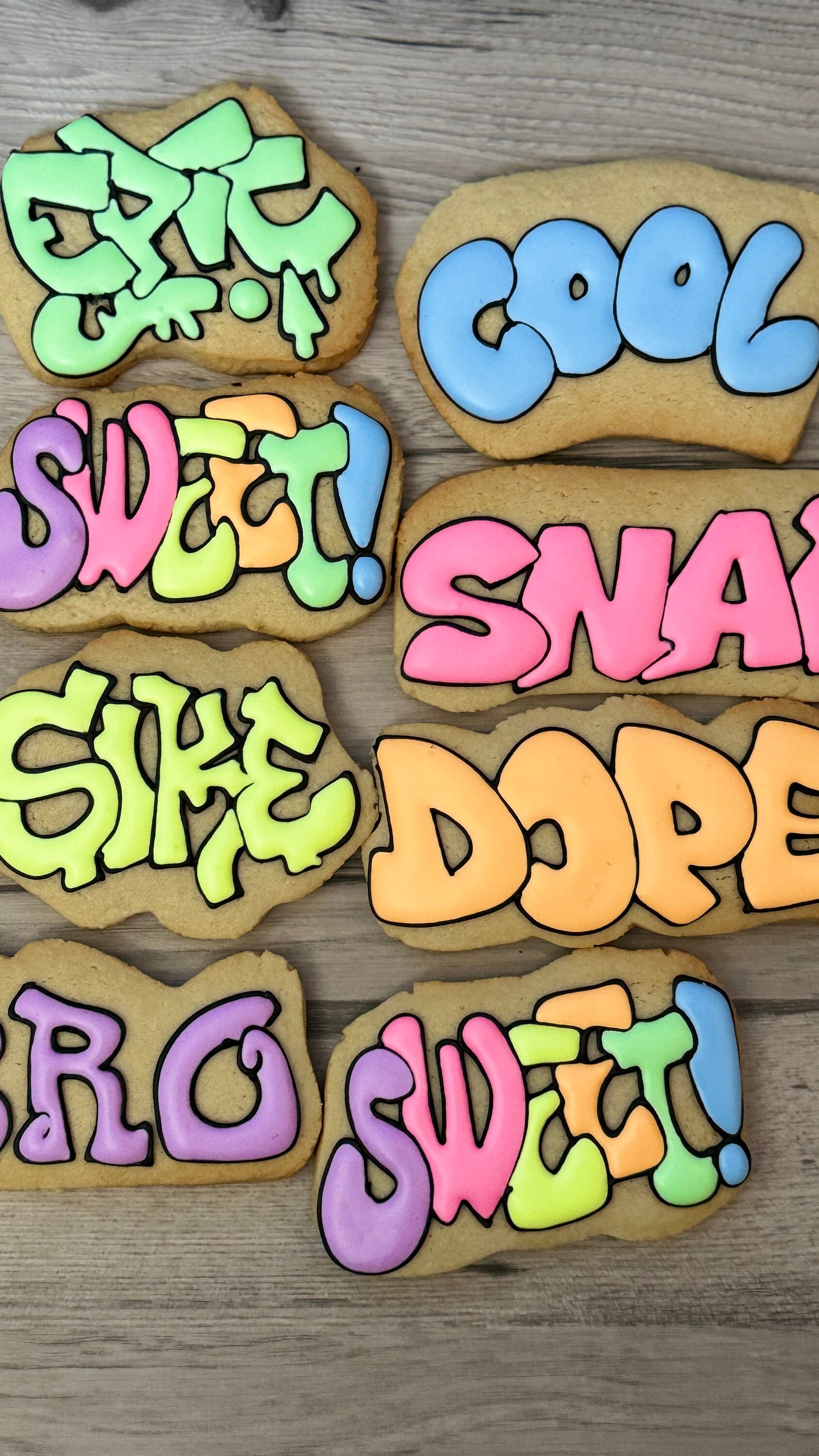 Neon Glow in the Dark Graffiti Cookies - One Dozen - Etsy