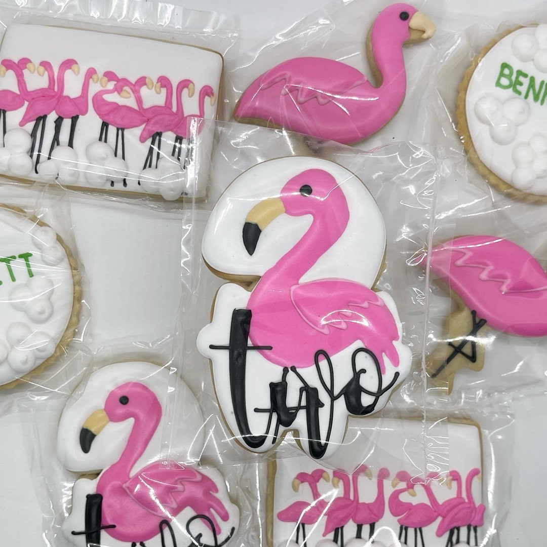 Flamingo Birthday Decorated Sugar Cookies - Set of 12 - Etsy