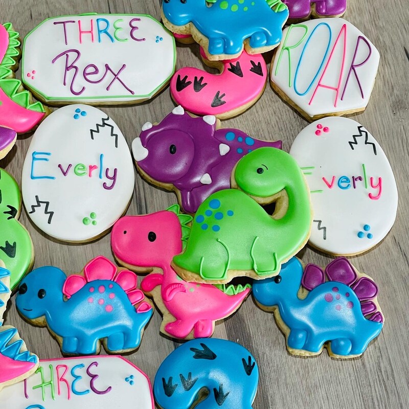 Dinosaur Sugar Cookies - Etsy