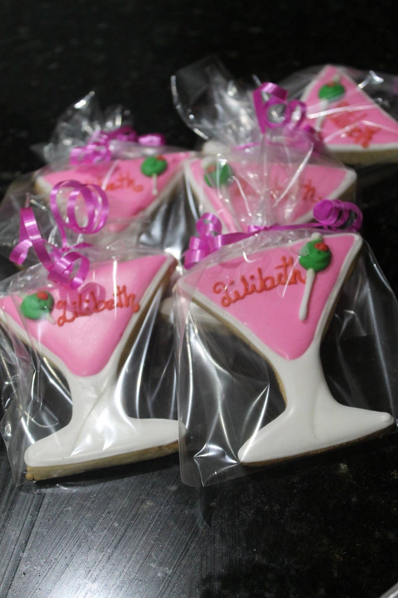 Martini Glass Sugar Cookies - Set of 12 Cheers to Elegance - Etsy