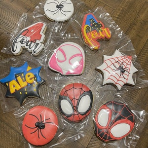 Spidey and Friends Sugar Cookies - Set of 12 Heroic Delights - Etsy