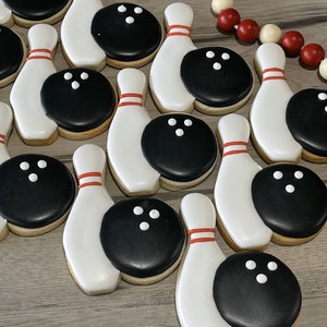 Bowling Theme Sugar Cookies - Set of 12 Delicious Strikes! - Etsy