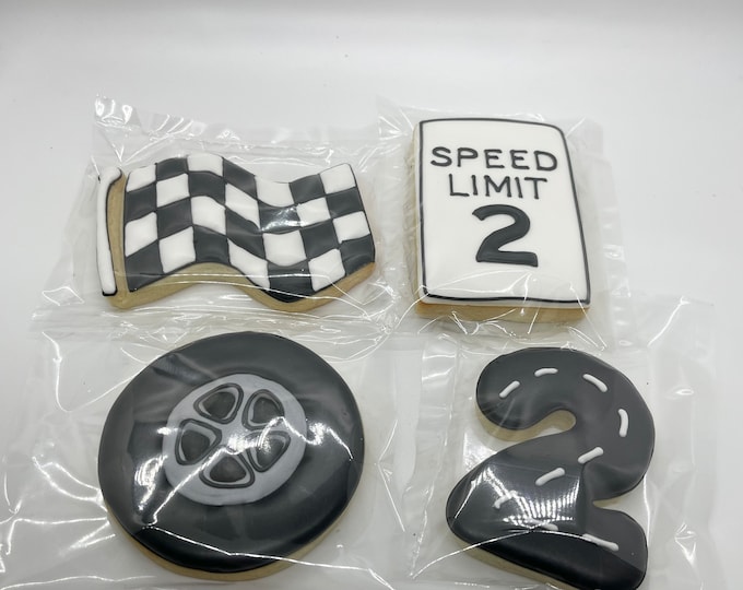 Two Fast Birthday Royal Icing Cookies, Car Racing Party, Car Birthday ...